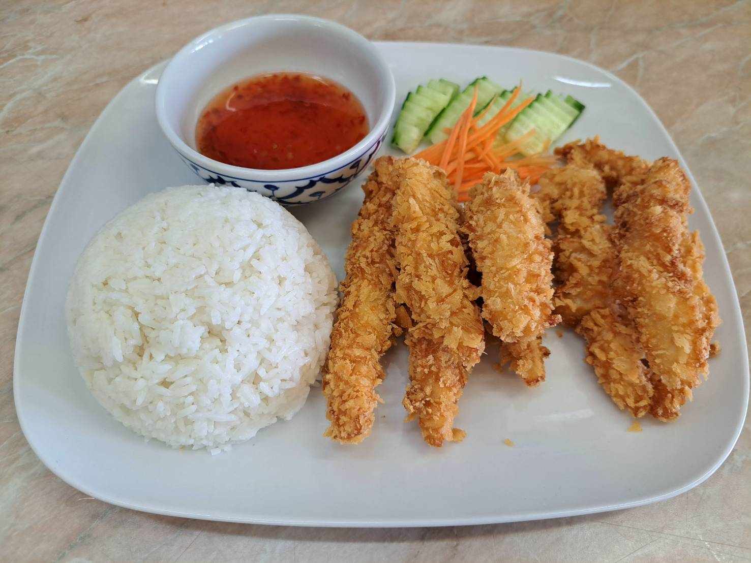 26. Friterad Kyckling / Tigerräkor | Popeye Thai Food